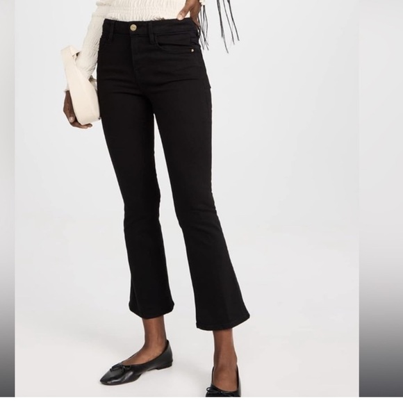 Frame Denim | Jeans | Frame Le Crop Mini Boot Jeans In Black | Poshmark